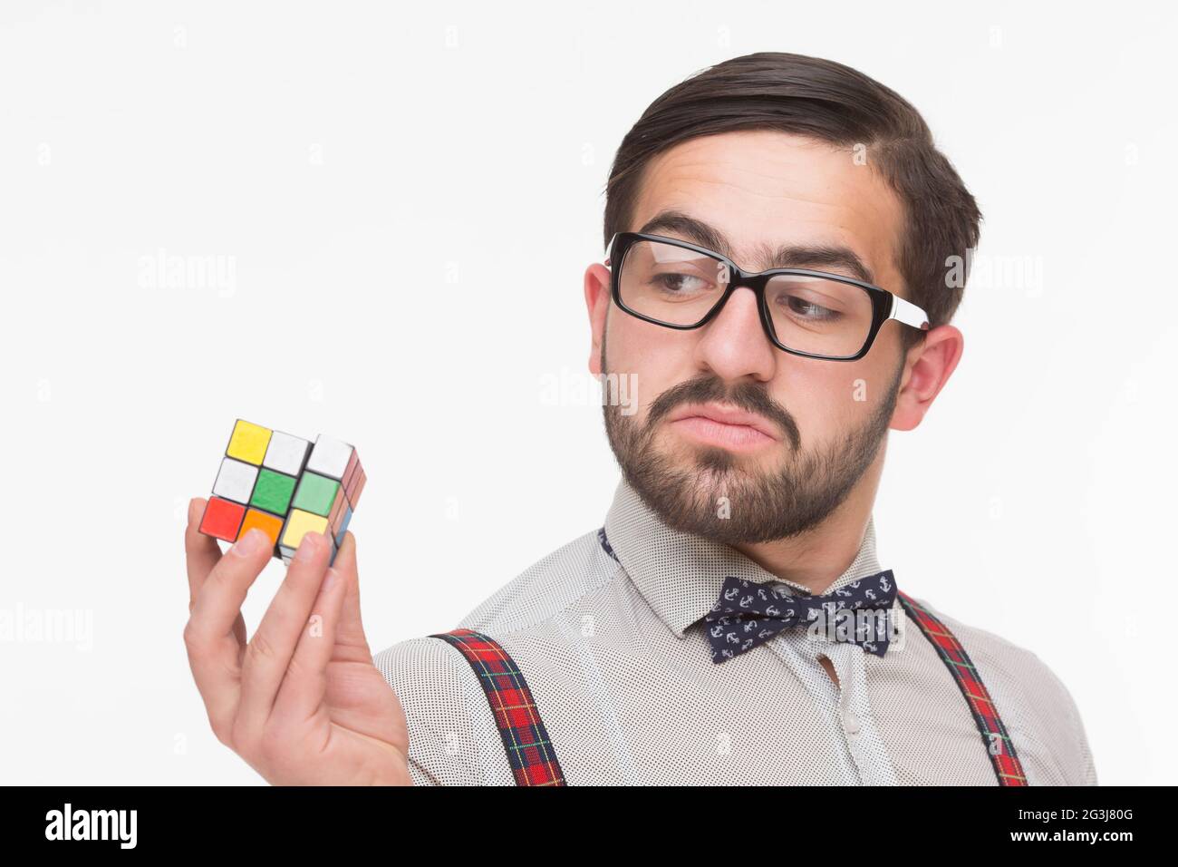 Man with rubik cube hi-res stock photography and images - Alamy