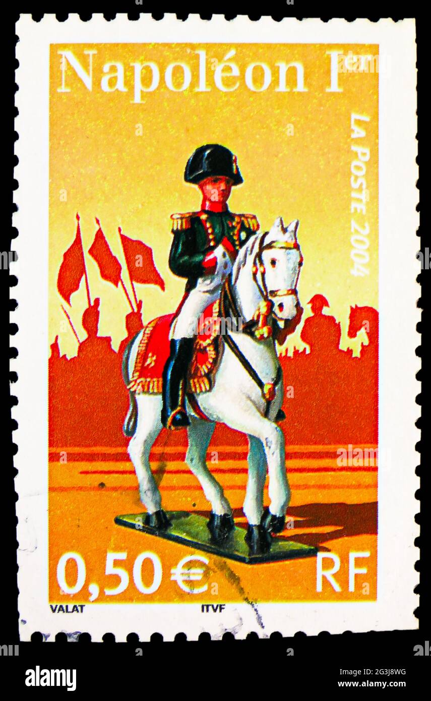 MOSCOW, RUSSIA - APRIL 17, 2021: Postage stamp printed in France shows ...