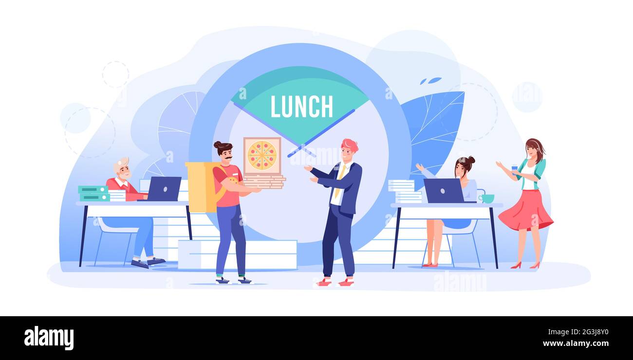 Employee Lunch Clip Art Free Vectors | Lunch Delivery Staff