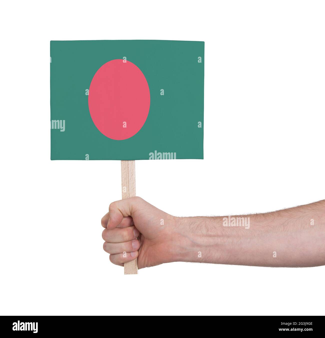 Hand holding small card - Flag of Bangladesh Stock Photo - Alamy