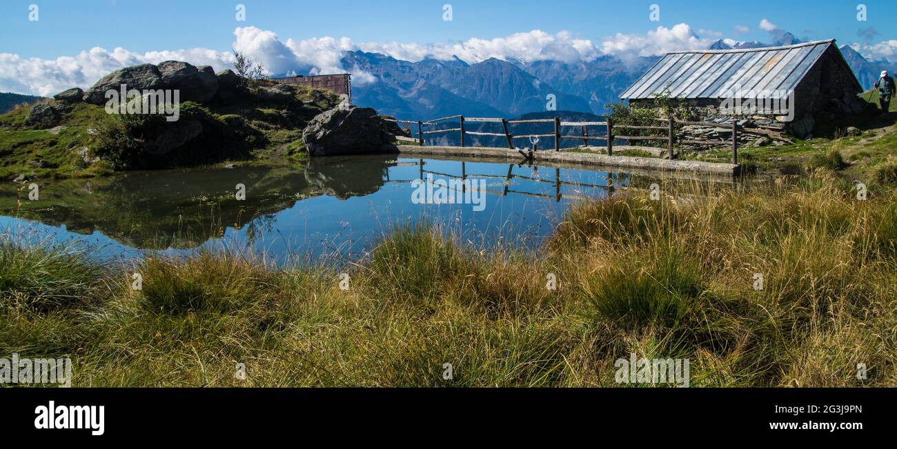Lake alps italy panoramic Stock Photo - Alamy