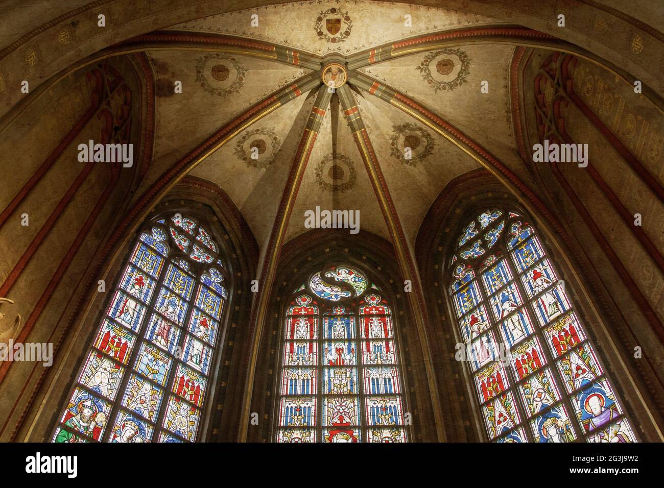 Inside of a creepy old church Stock Photo - Alamy