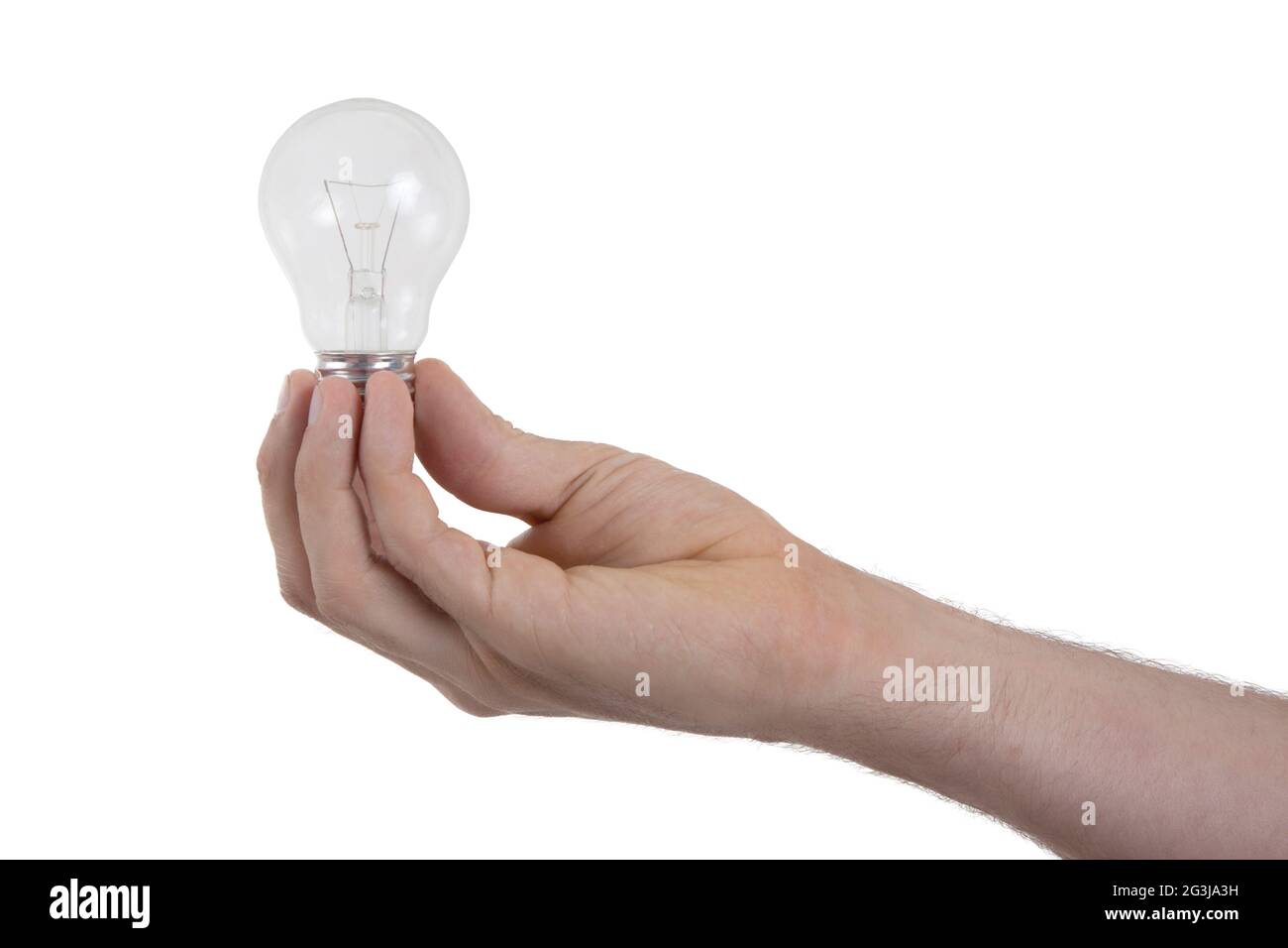 Hand holding an light bulb Stock Photo - Alamy