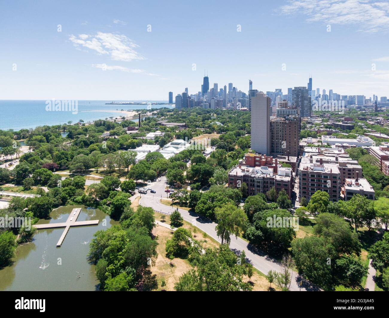 Aerial view of Diversey Harbor and Lincoln Park Stock Photo - Alamy