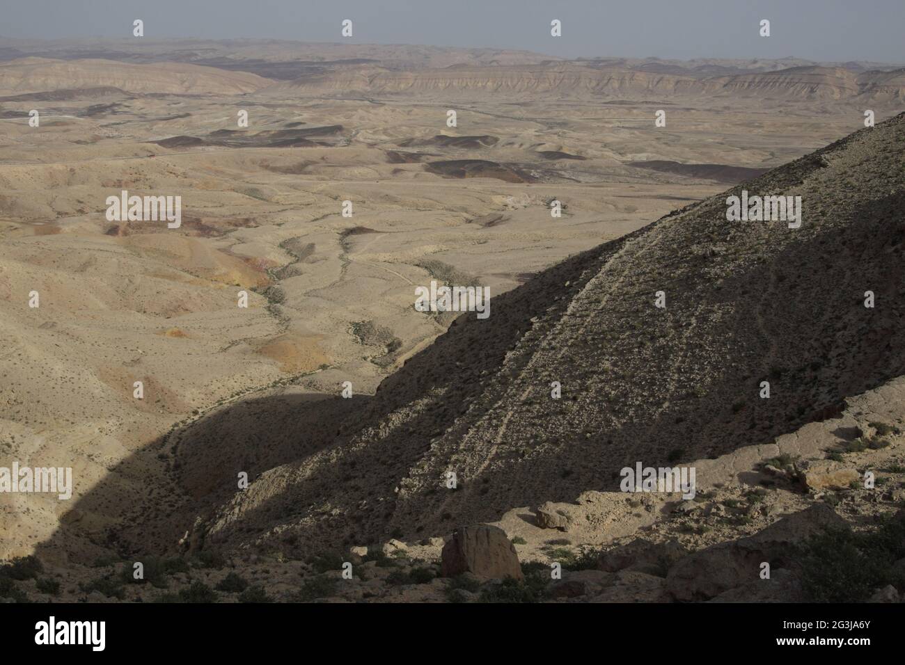 Large Makhtesh, huge crater surrounded by resistant hard rock created ...