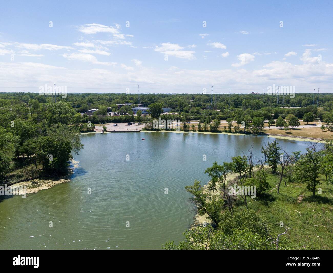 Aerial view of the Skokie Lagoons Stock Photo - Alamy