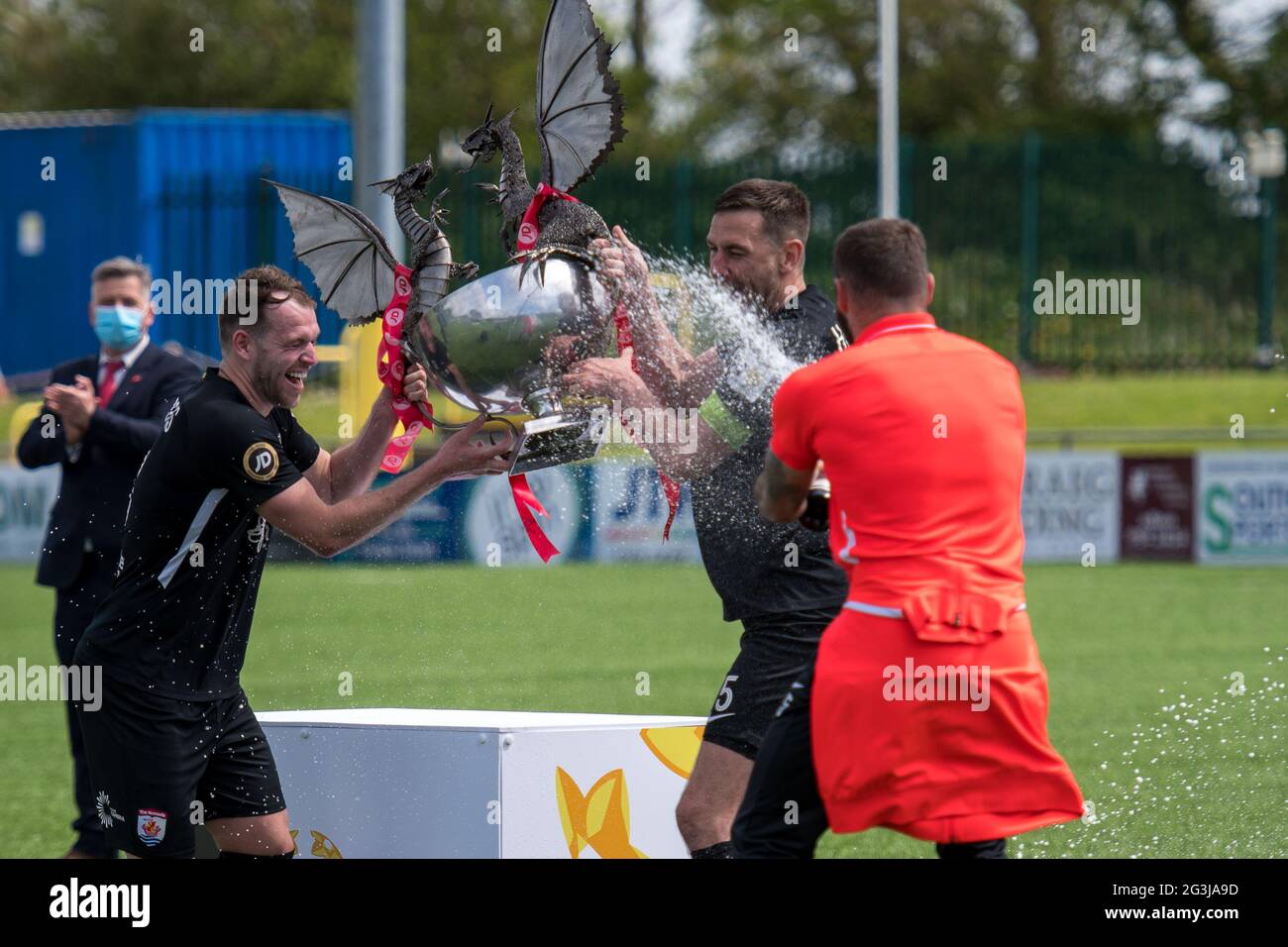 Bridgend, Wales 15 May 2021. JD Cymru Premier match between Penybont ...
