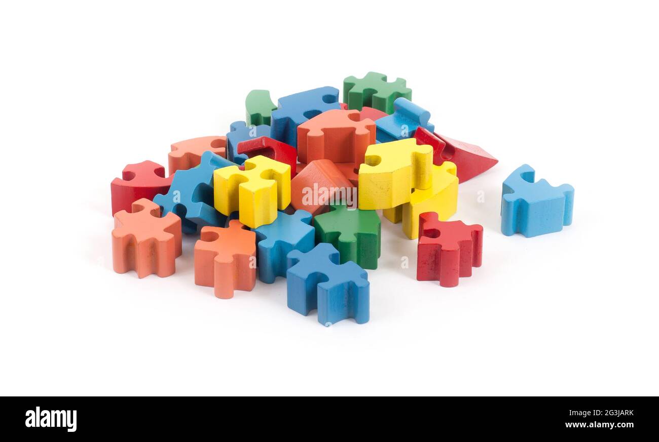 Closeup of big jigsaw puzzle pieces Stock Photo - Alamy