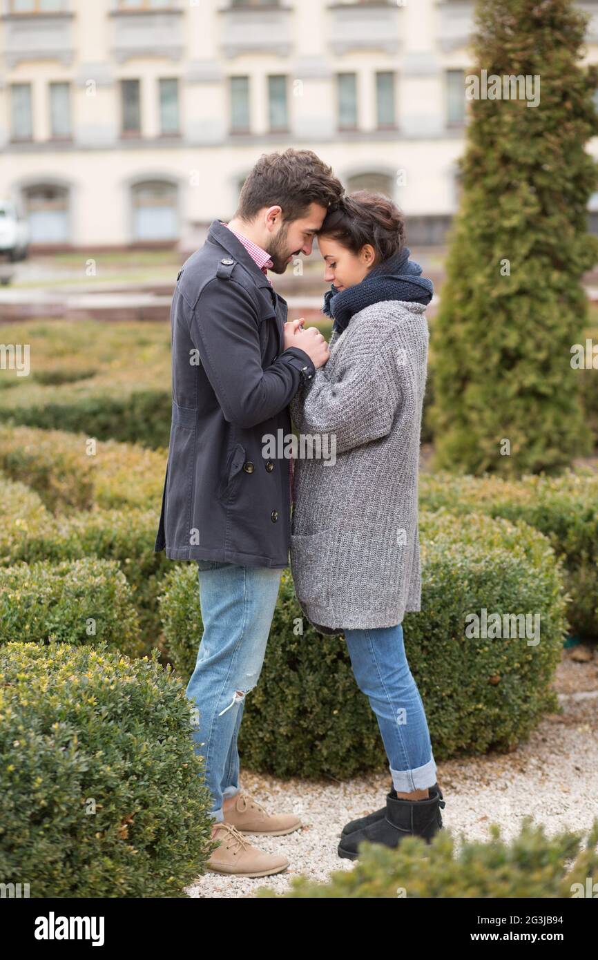 Happy romantic boyfriend girlfriend hugging hi-res stock photography ...