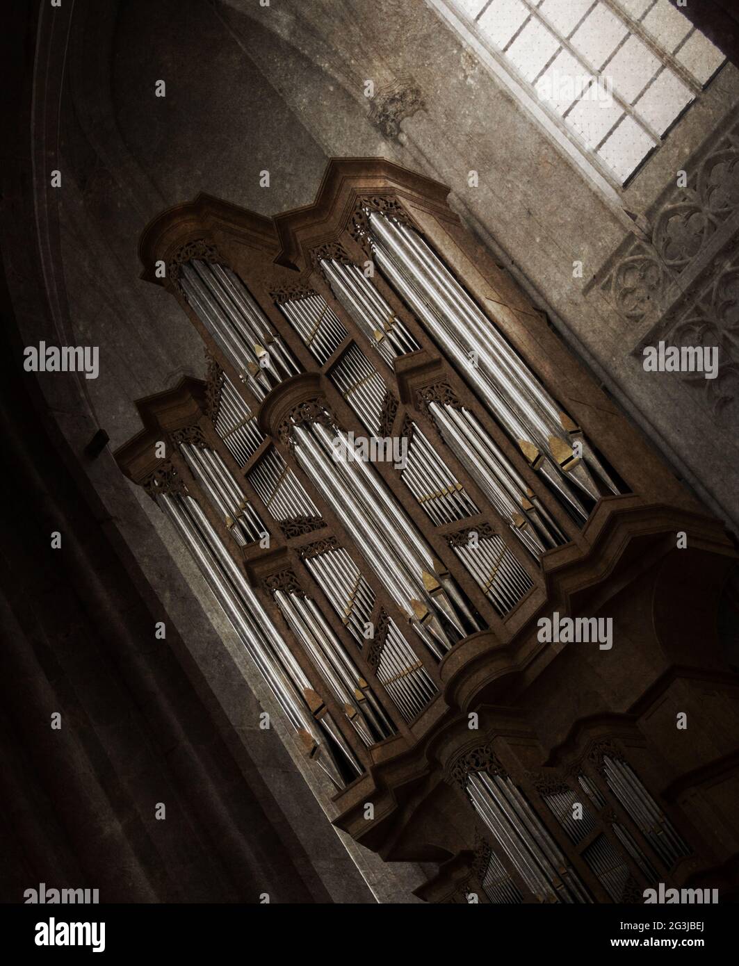 Creepy image of an old pipe organ Stock Photo - Alamy
