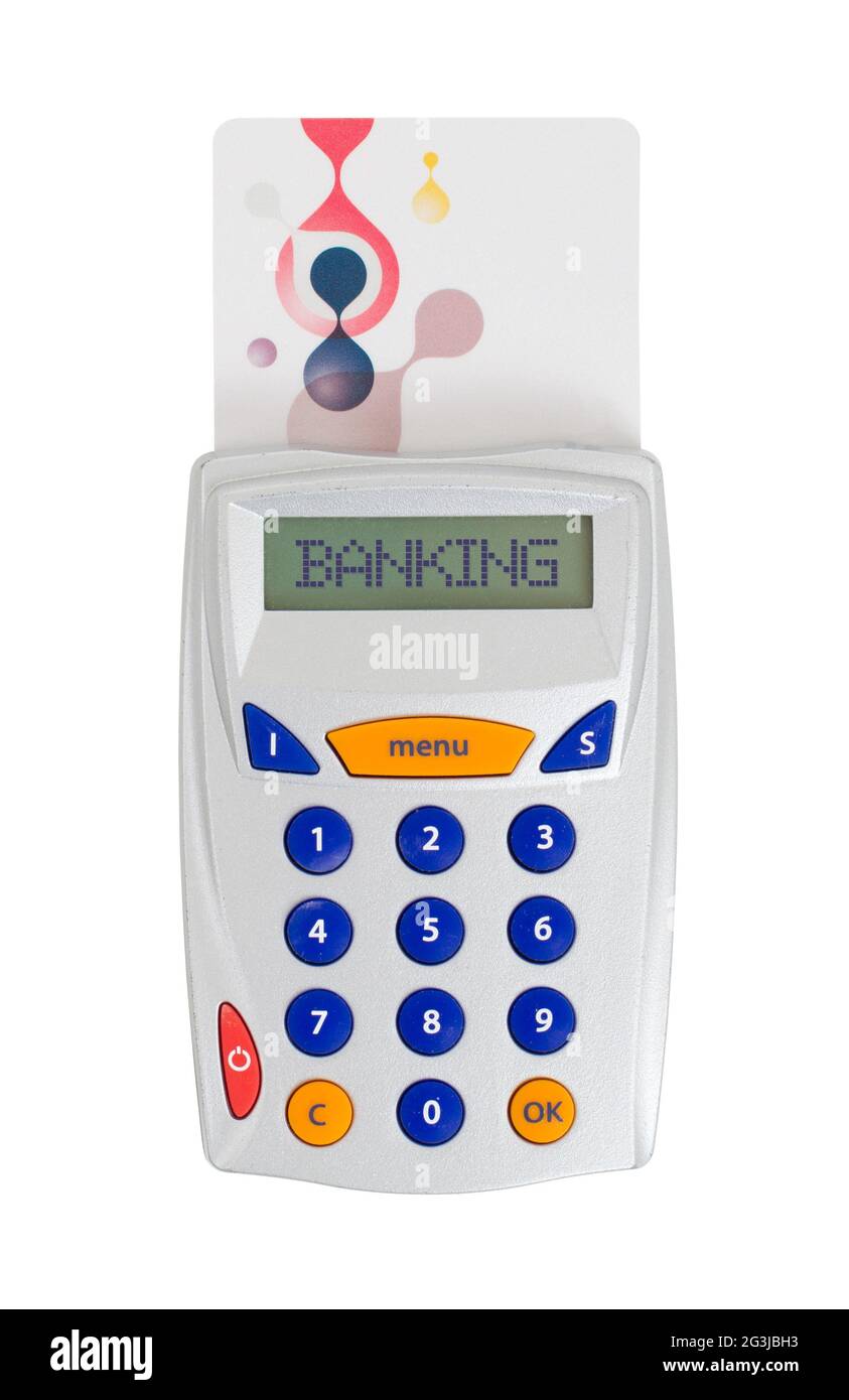Card reader for reading a bank card Stock Photo - Alamy