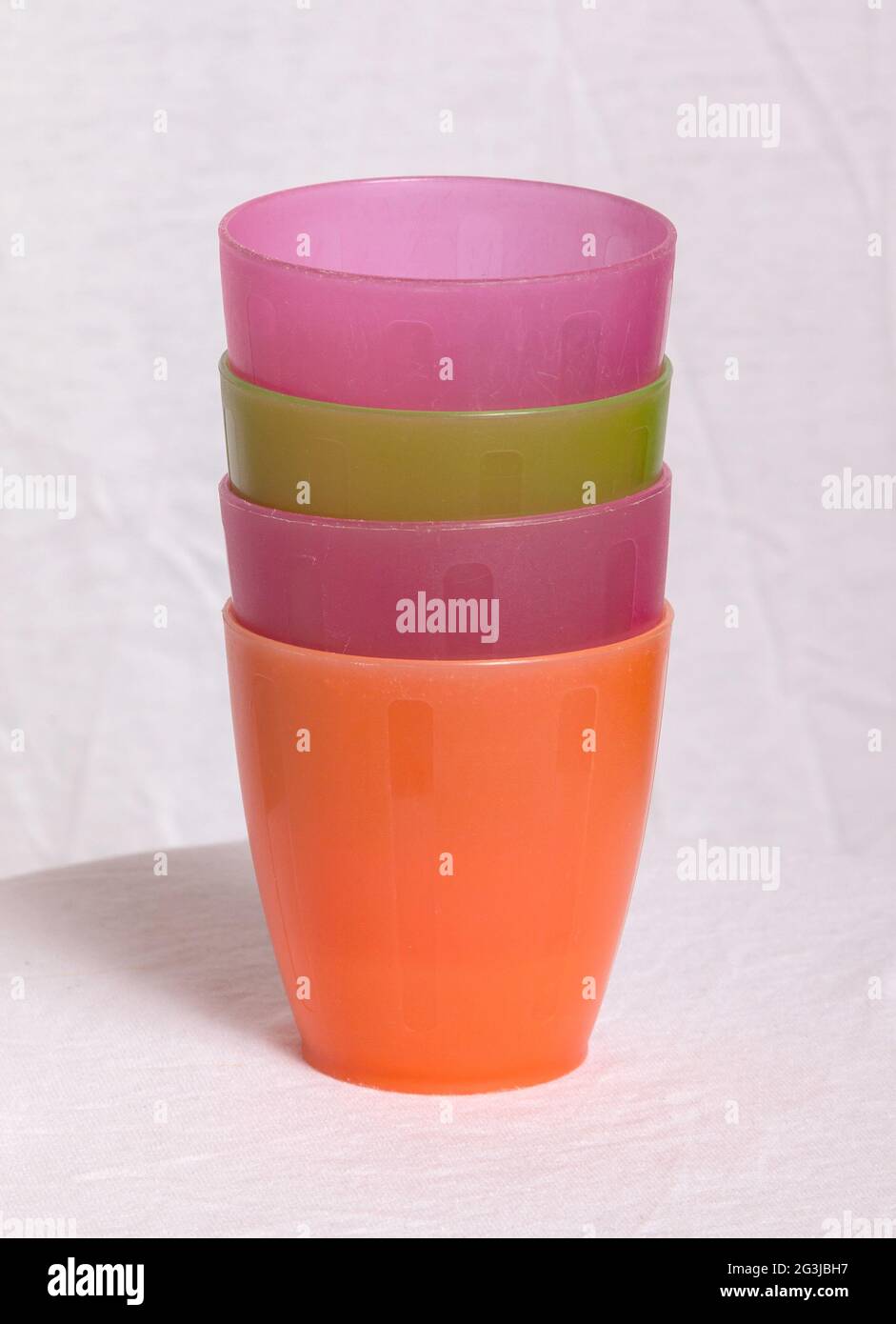 Empty plastic cups isolated Stock Photo - Alamy