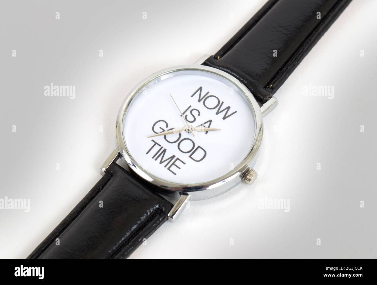 Wrist watch with leather wristlet isolated Stock Photo - Alamy