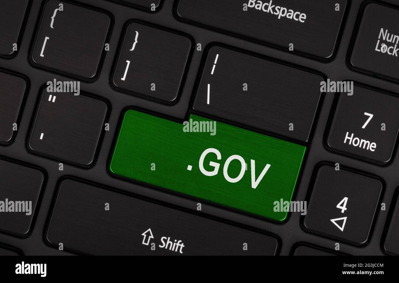 Computer key green - .gov Stock Photo - Alamy