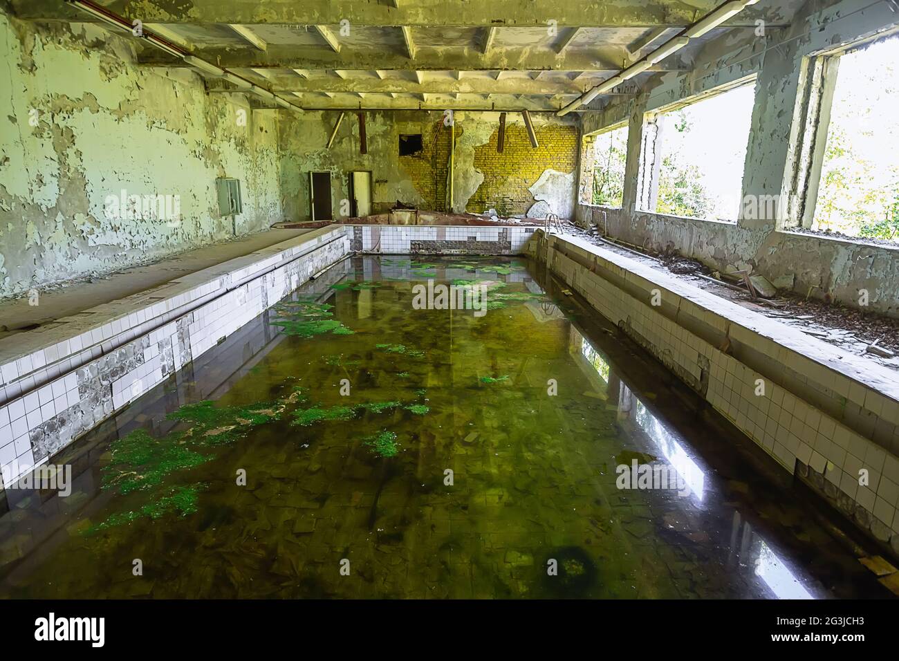 Abandoned school swimming pool in ghost town Pripyat Chornobyl Zone ...