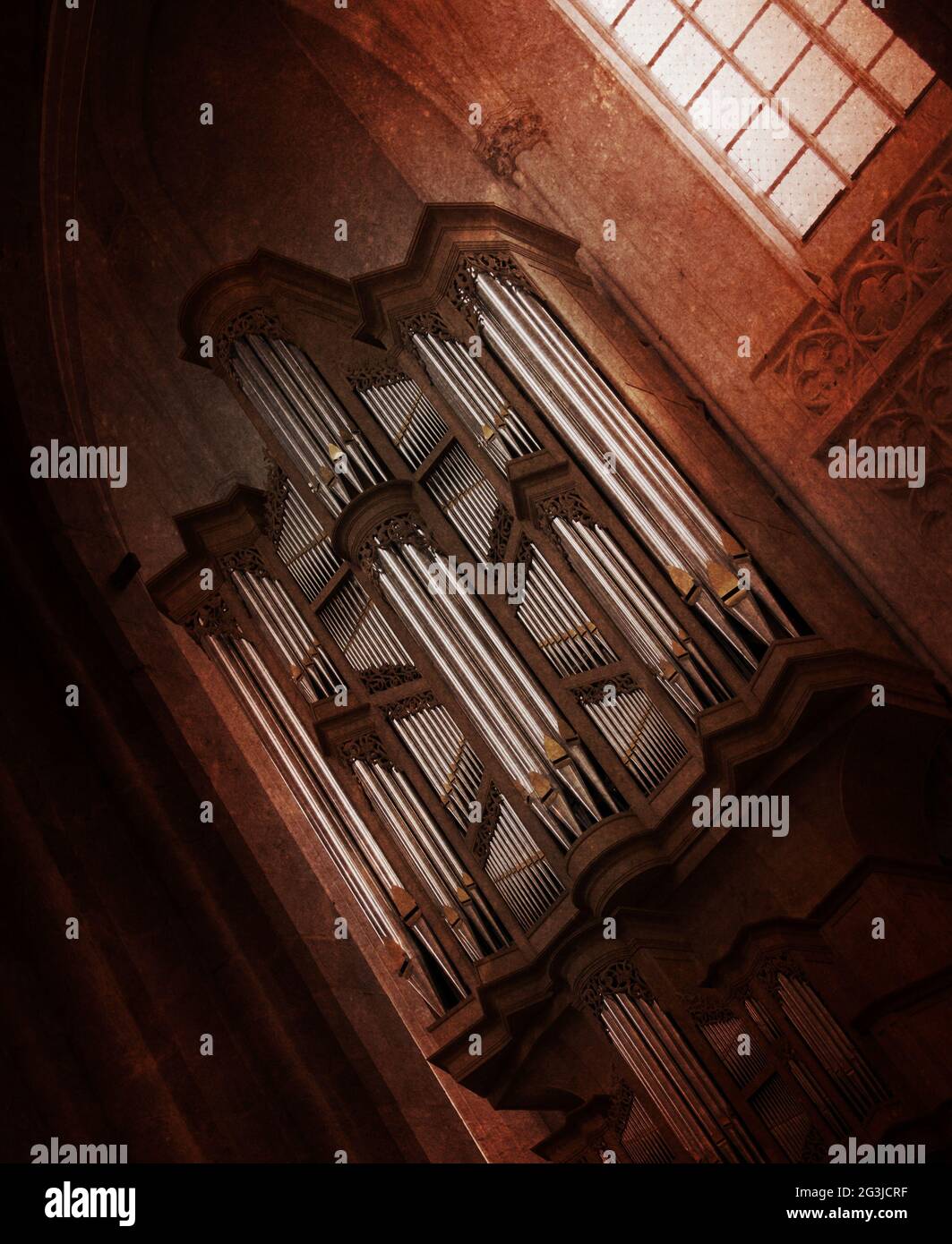 Creepy image of an old pipe organ Stock Photo - Alamy