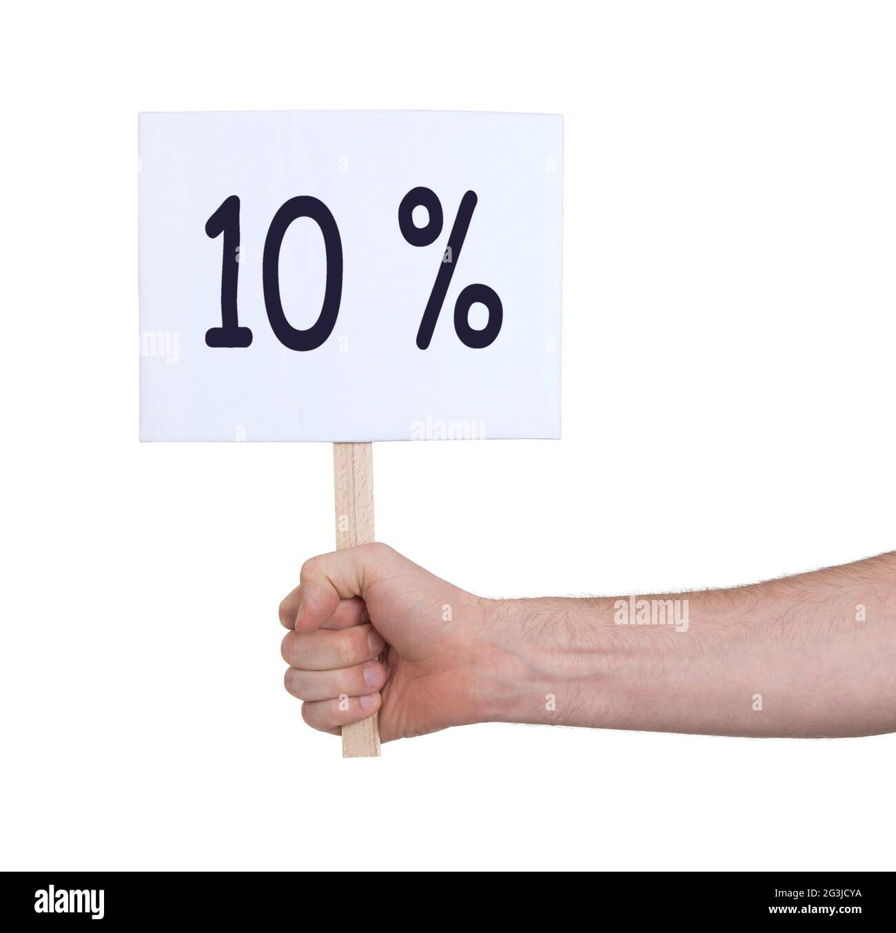 Sale - Hand holding sigh that says 10 Stock Photo - Alamy