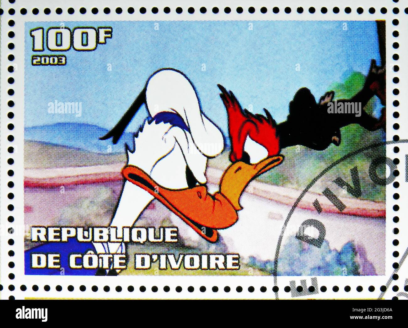 MOSCOW, RUSSIA - APRIL 17, 2021: Postage stamp printed in Ivory Coast ...