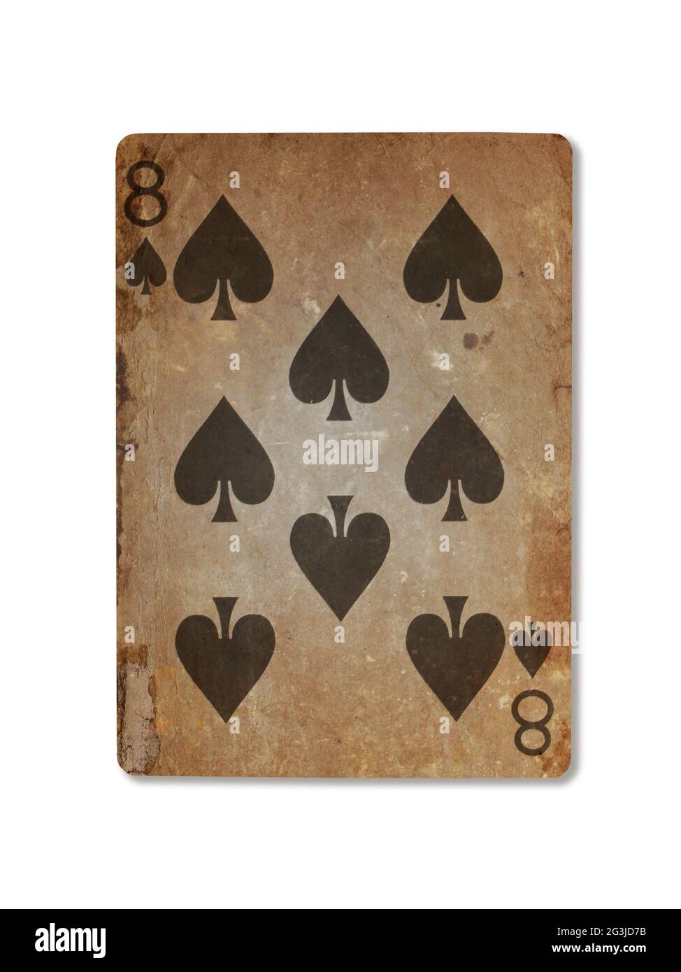 Very old playing card, eight of spades Stock Photo - Alamy