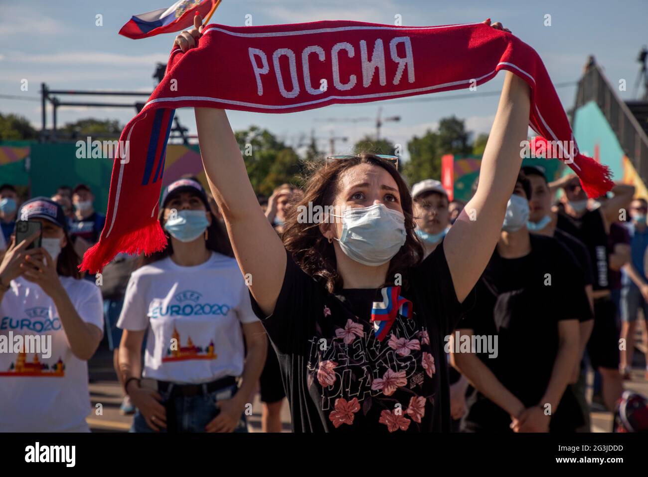 Russian football fans russia soccer woman hi-res stock photography and ...