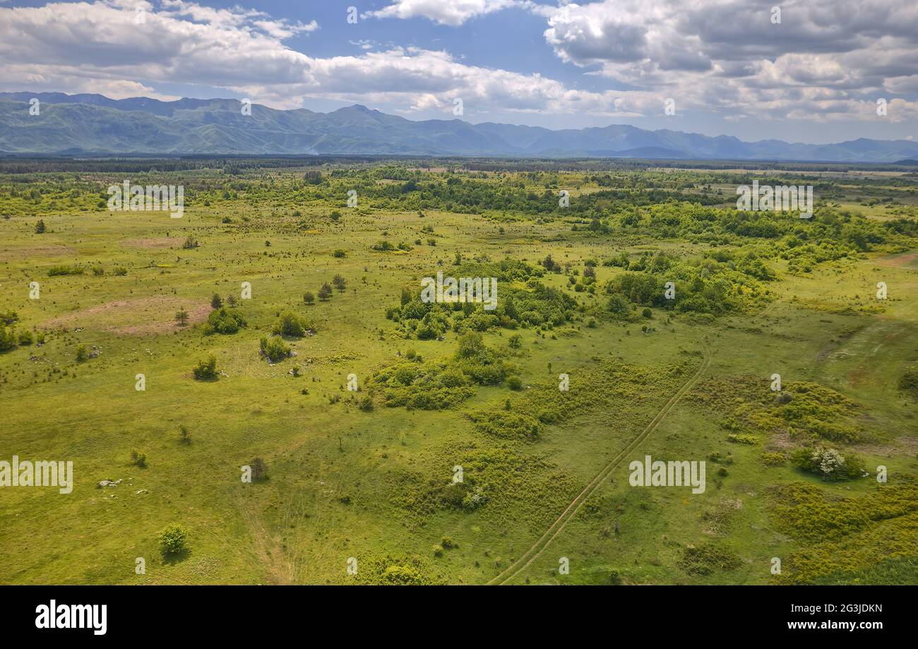 Lika region plateau an aerial view of the Croatian landscape Stock ...