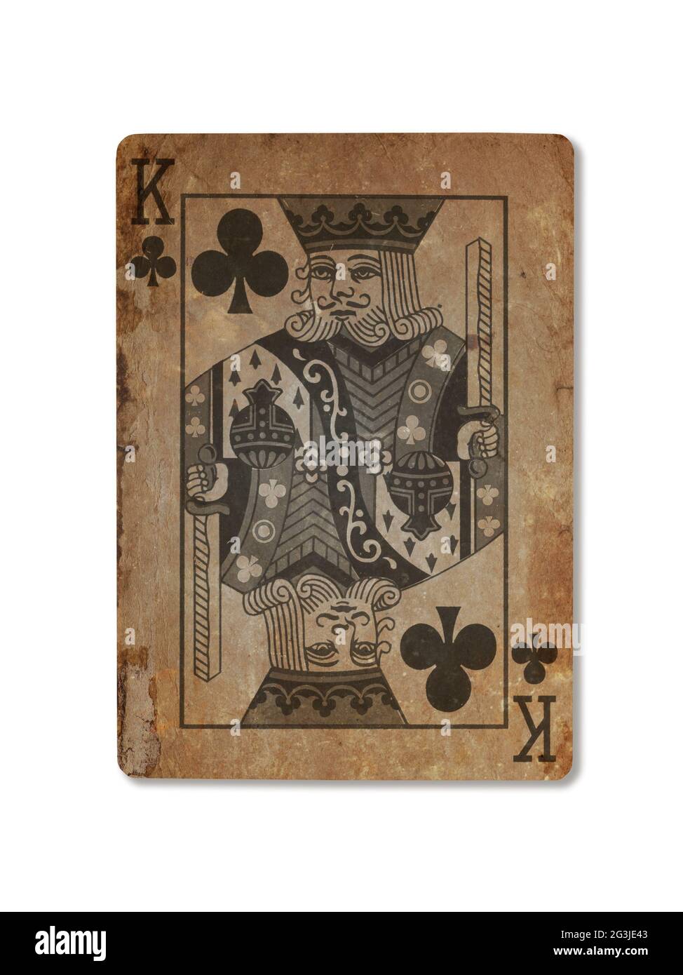 Very old playing card, King of clubs Stock Photo - Alamy