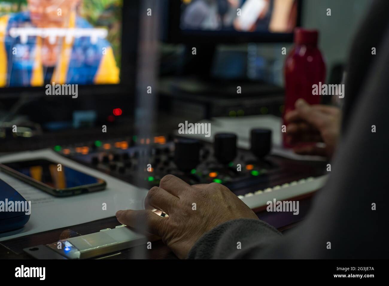 Operator operates remote control hi-res stock photography and images ...