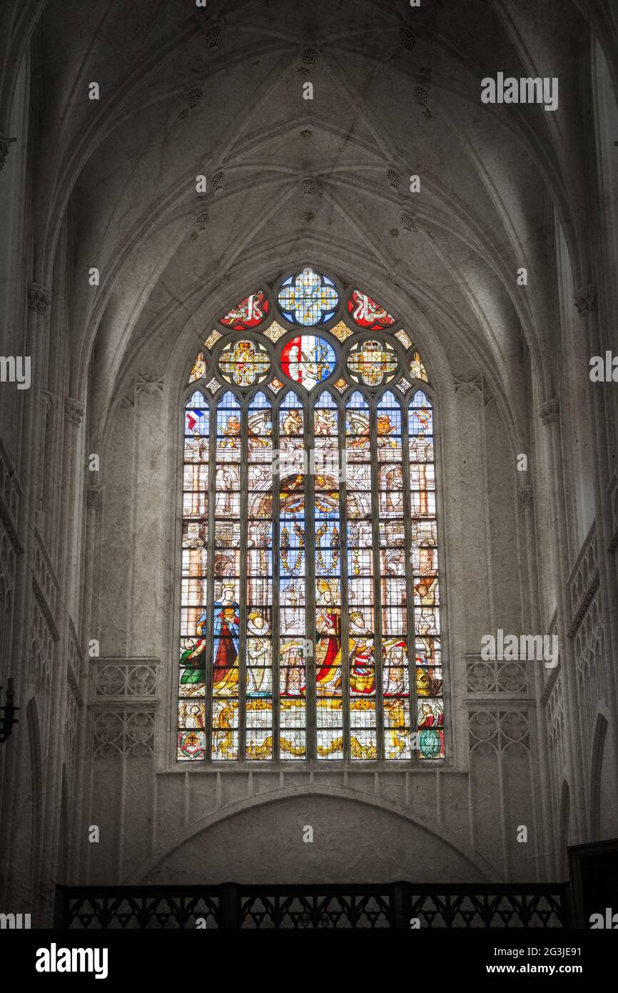 Inside of a creepy old church Stock Photo - Alamy