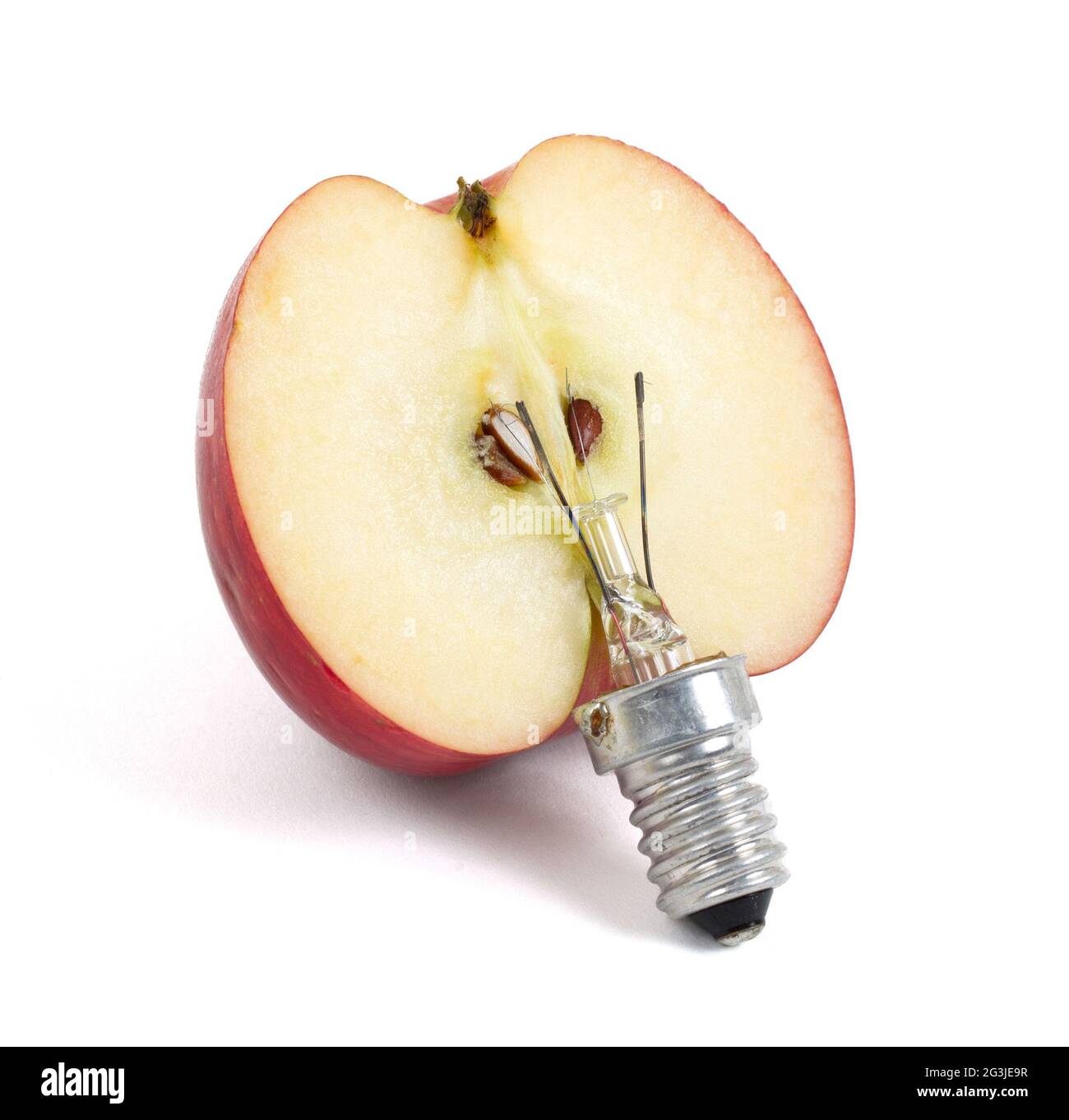 Apple lightbulb, concept of green energy Stock Photo - Alamy