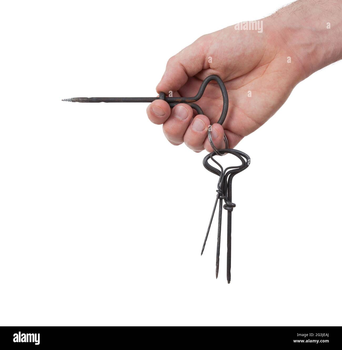 Vintage hand drill isolated Stock Photo - Alamy