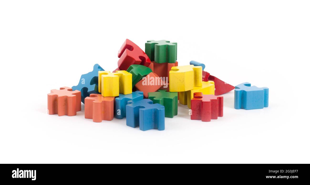 Closeup of big jigsaw puzzle pieces Stock Photo - Alamy