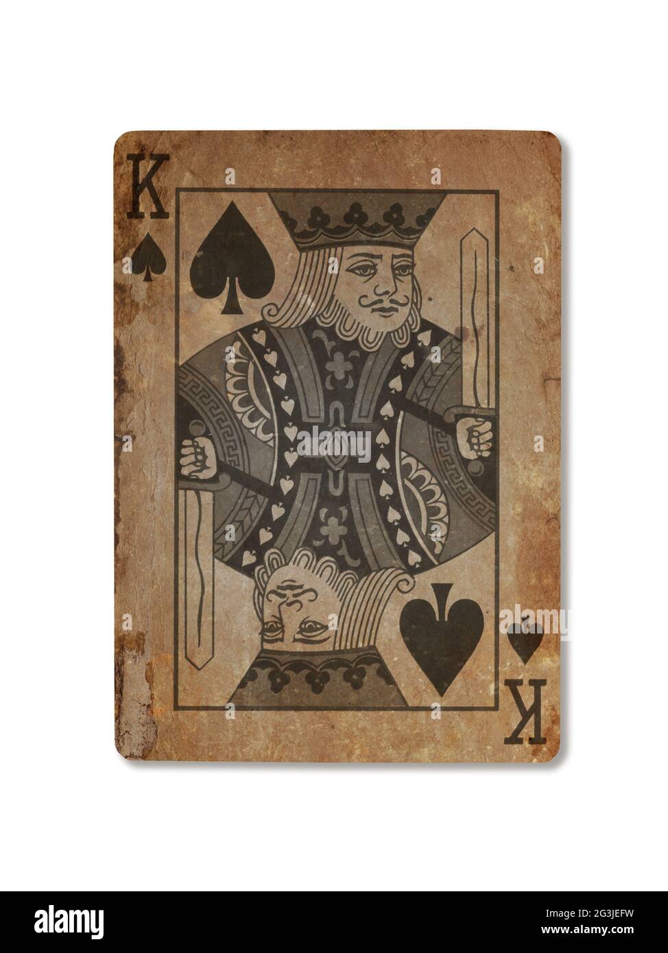 Very old playing card, King of spades Stock Photo - Alamy