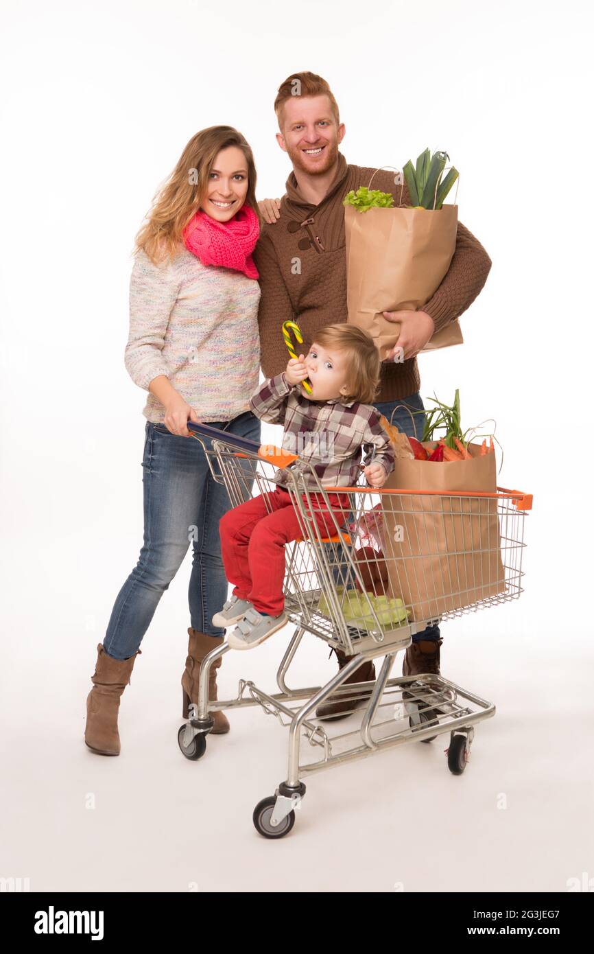 Kid in shopping cart hi-res stock photography and images - Alamy