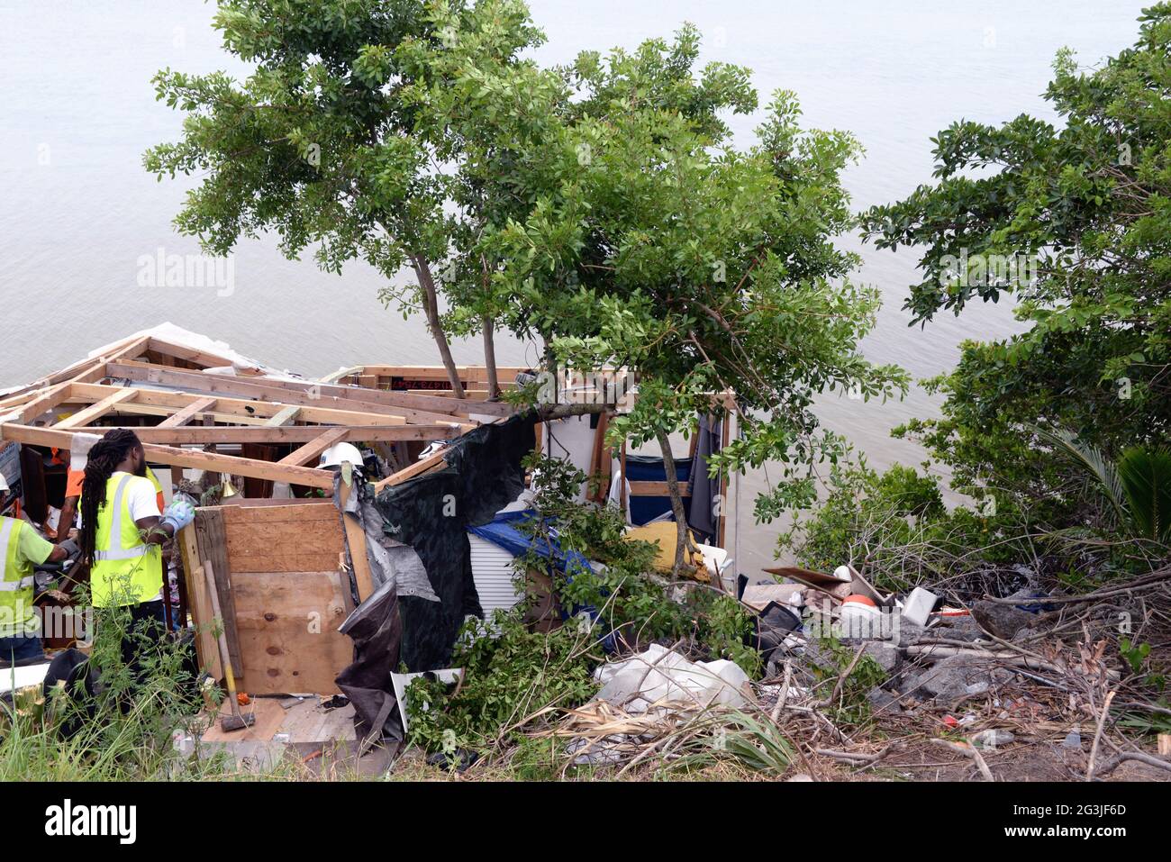 Melbourne. Brevard County. Florida. USA. June 16, 2021. After posting ...