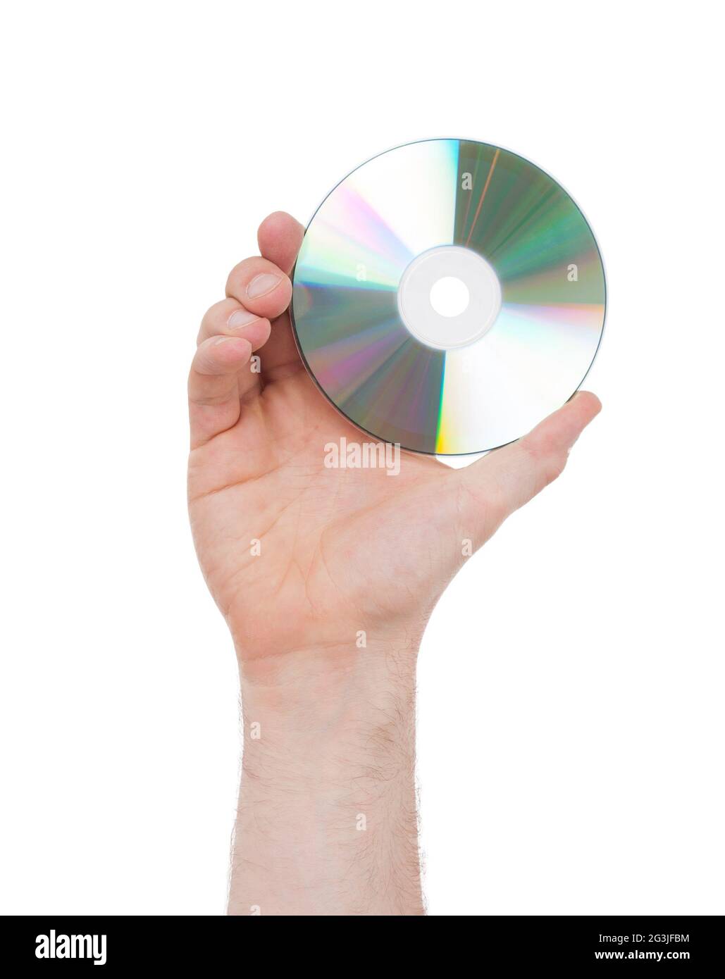 Man hand with compact disc isolated Stock Photo - Alamy