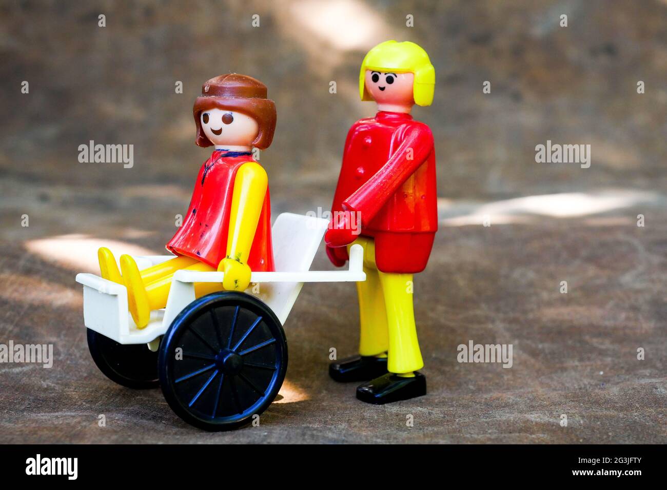 Disabled person and helper, illustration for health issue, France Stock ...