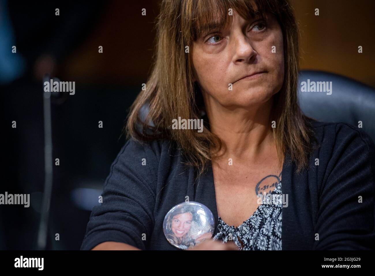 Michelle Root, Mother of Sarah Root, appears before a Senate Committee ...