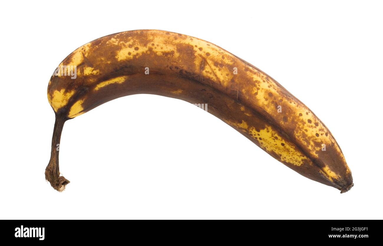 Over ripe banana, isolated Stock Photo - Alamy