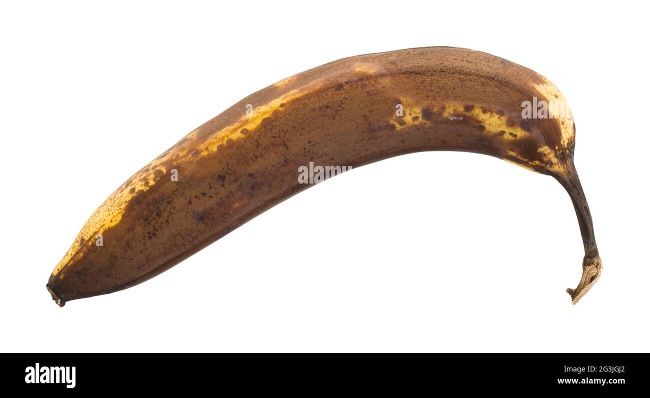 Over ripe banana, isolated Stock Photo - Alamy