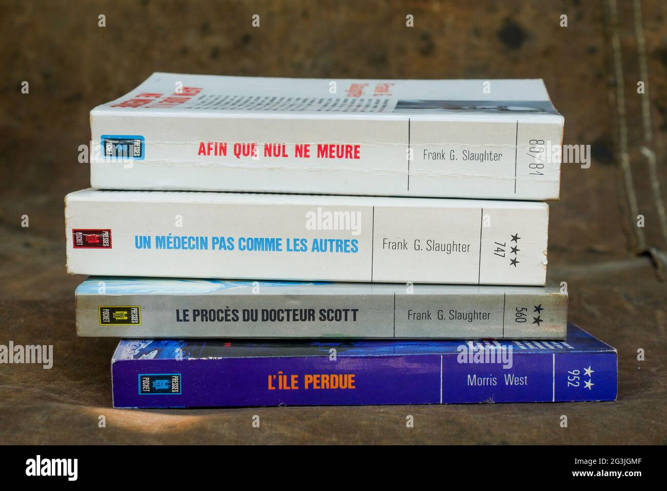 Popular literature, books of the 70ies, France Stock Photo - Alamy