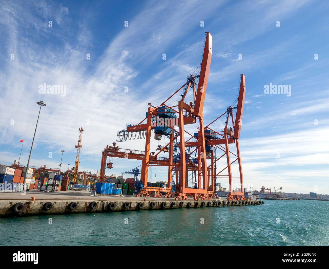 commercial ship loading container in shipping port for import ,export ...