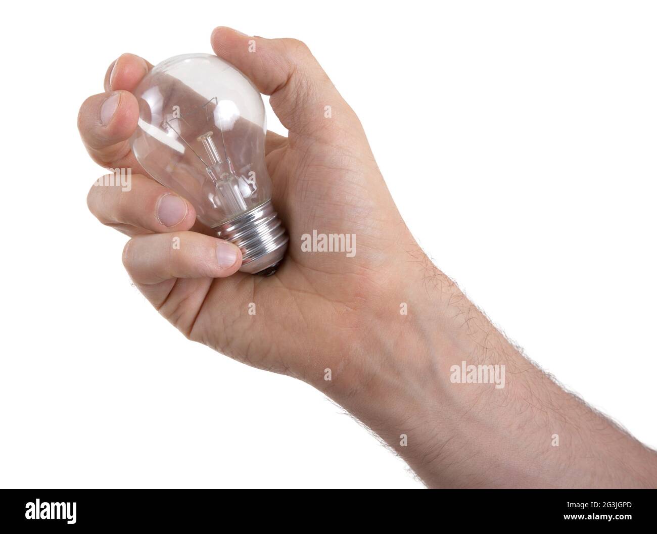 Hand holding an light bulb Stock Photo - Alamy