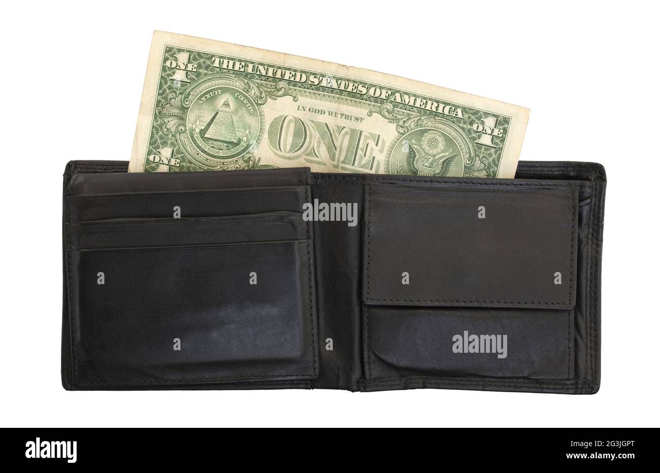 US one Dollar bill in a wallet, close up Stock Photo - Alamy