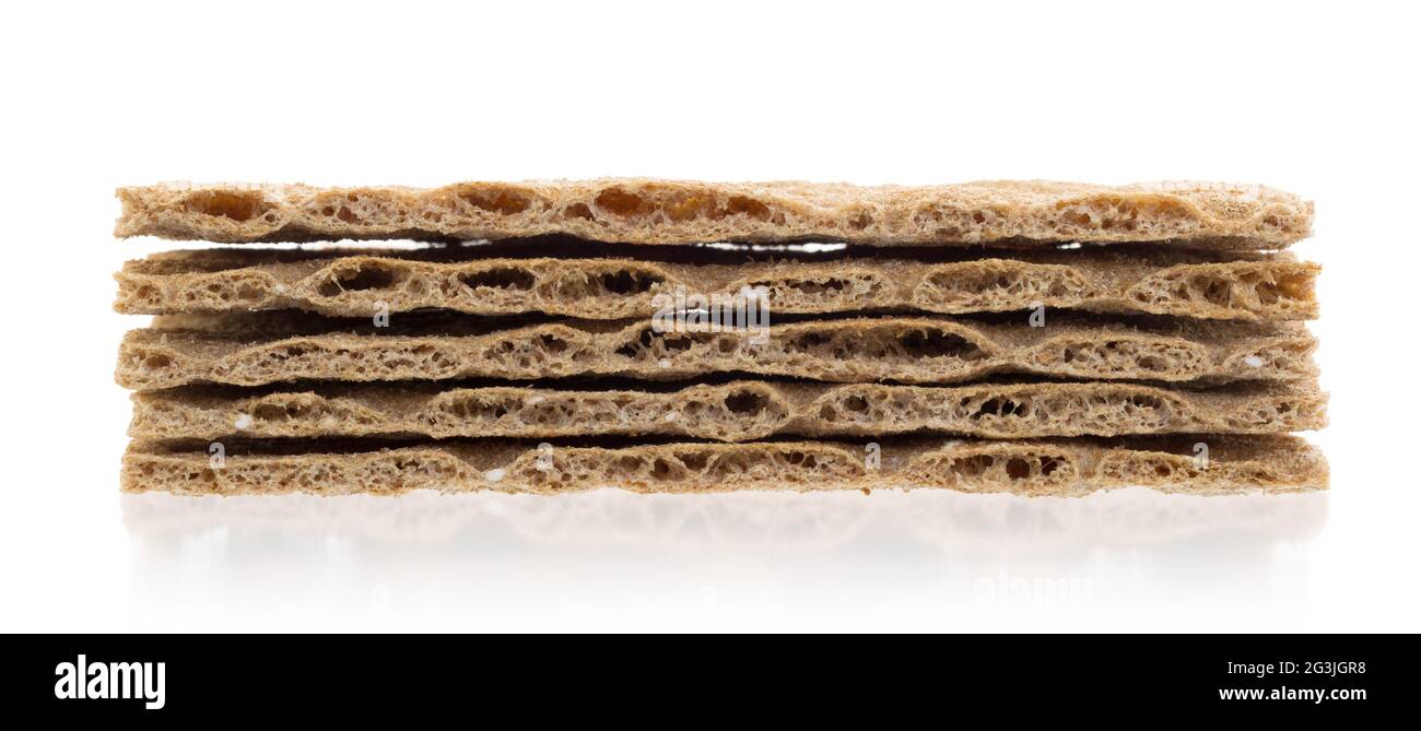 Stack of crackers (breakfast) isolated Stock Photo - Alamy