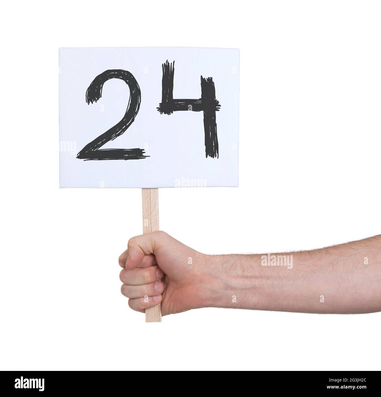 Sign with a number, 24 Stock Photo - Alamy