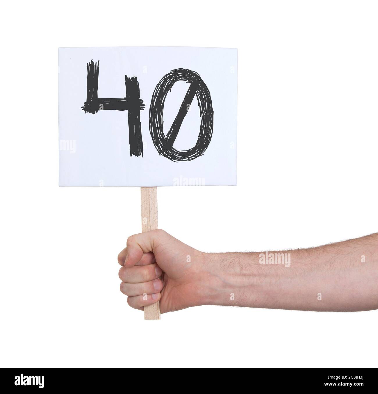Sign with a number, 40 Stock Photo - Alamy