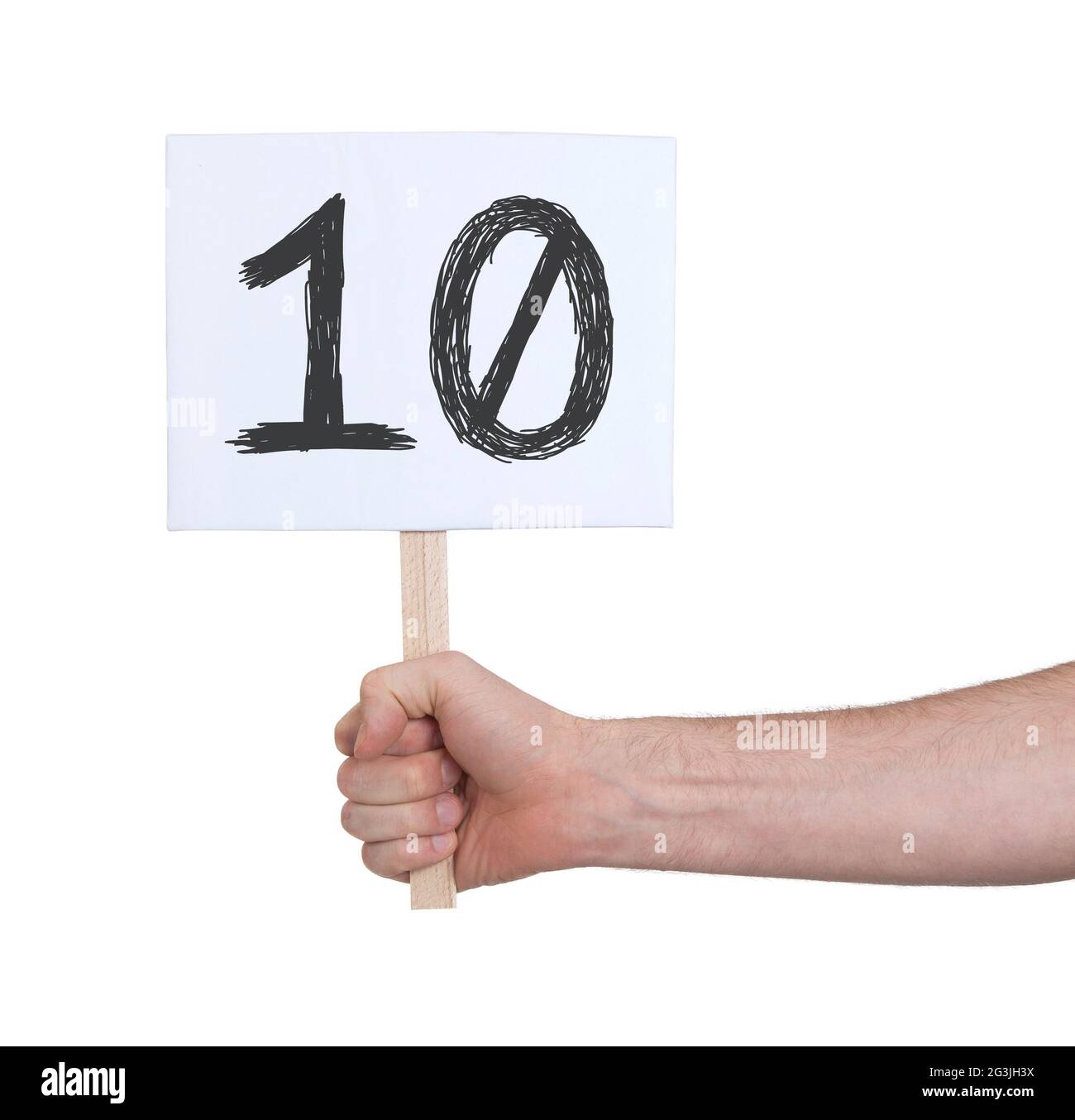 Sign with a number, 10 Stock Photo - Alamy