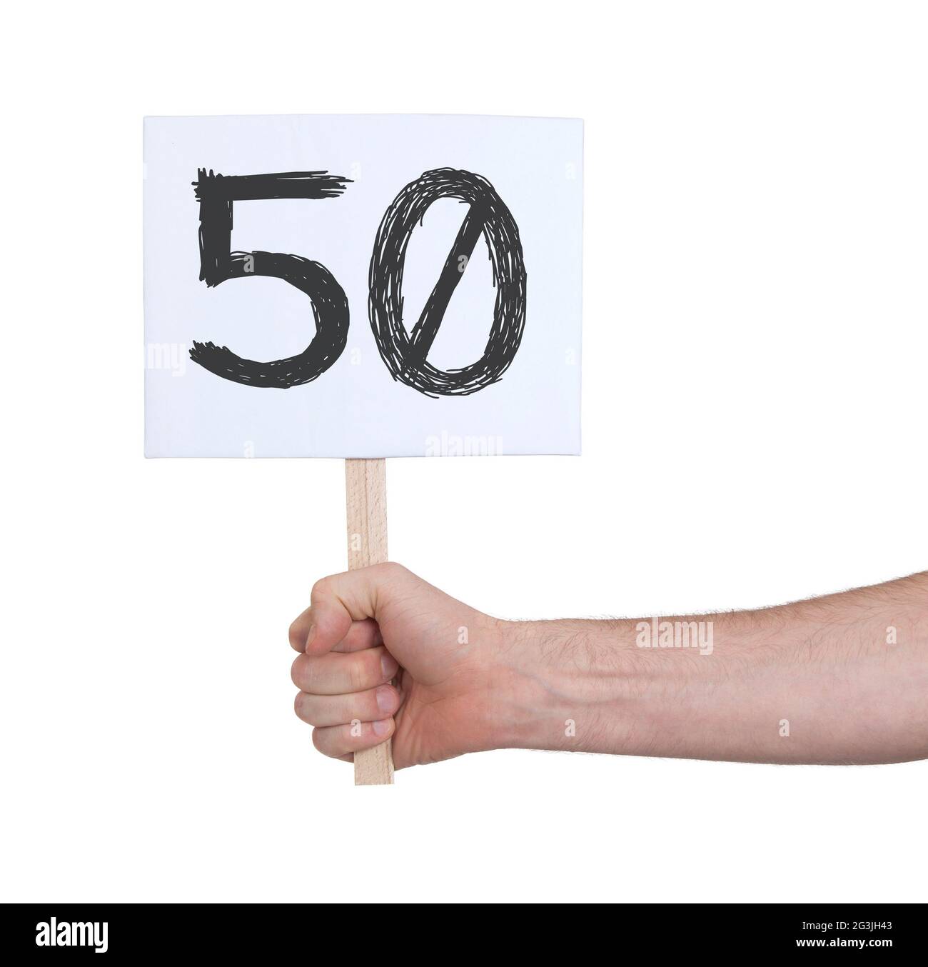 Sign with a number, 50 Stock Photo - Alamy