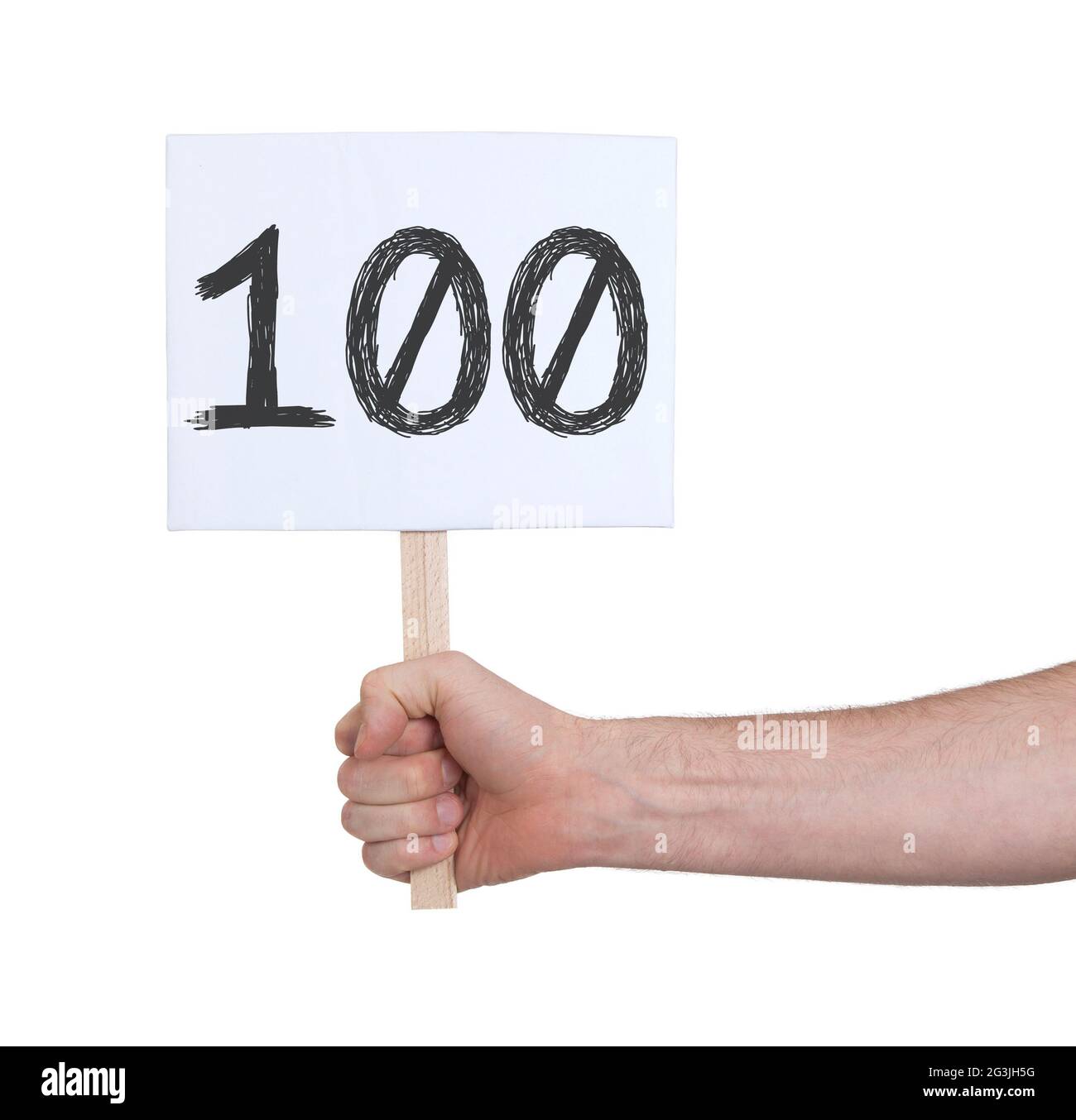 Sign with a number, 100 Stock Photo - Alamy