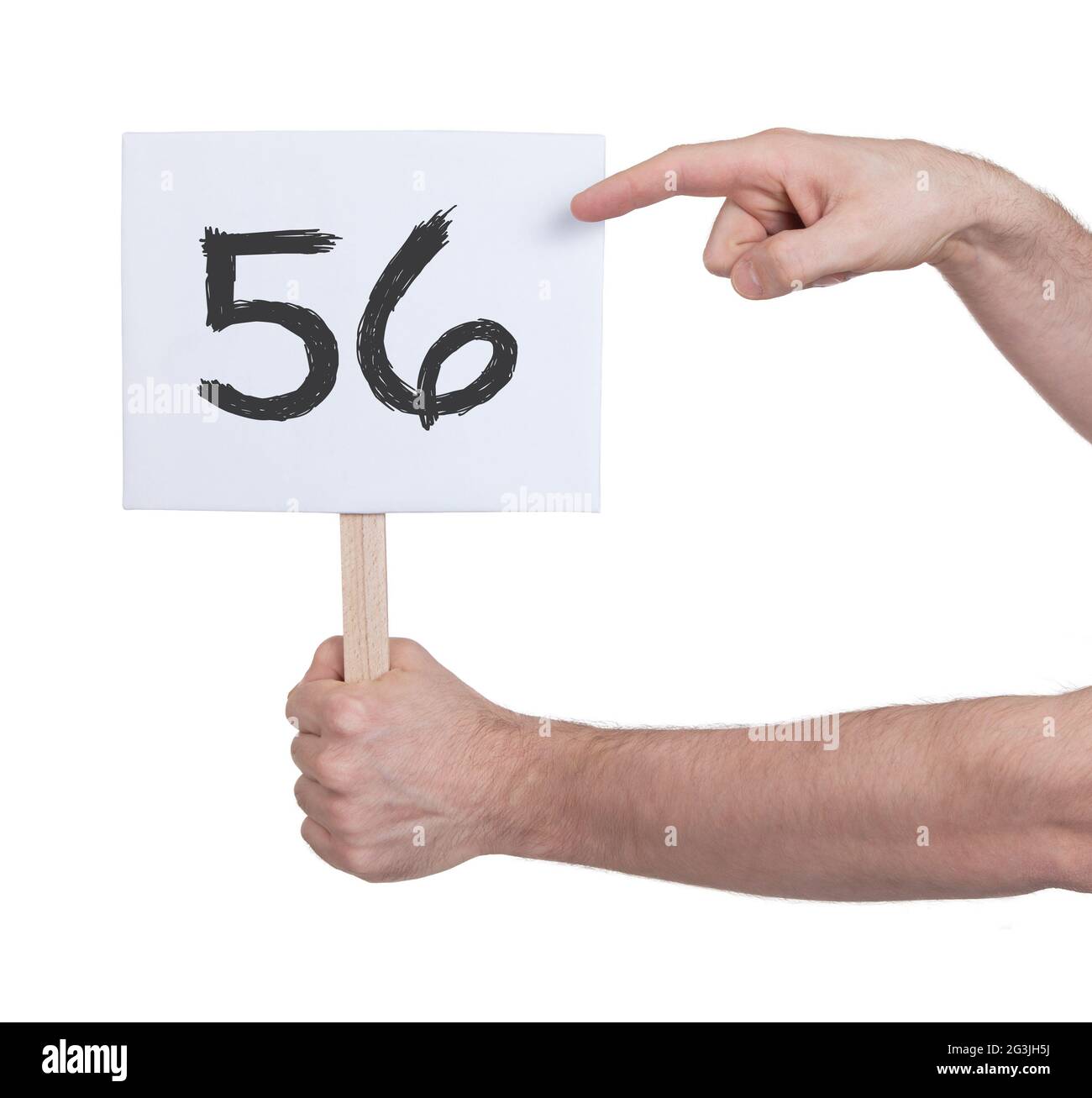 Sign with a number, 56 Stock Photo - Alamy